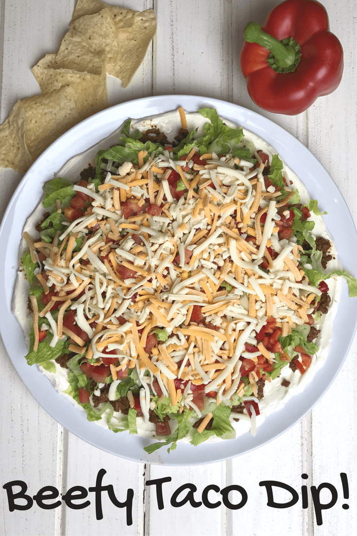 Delicious Beefy Taco Dip Recipe - Merry About Town