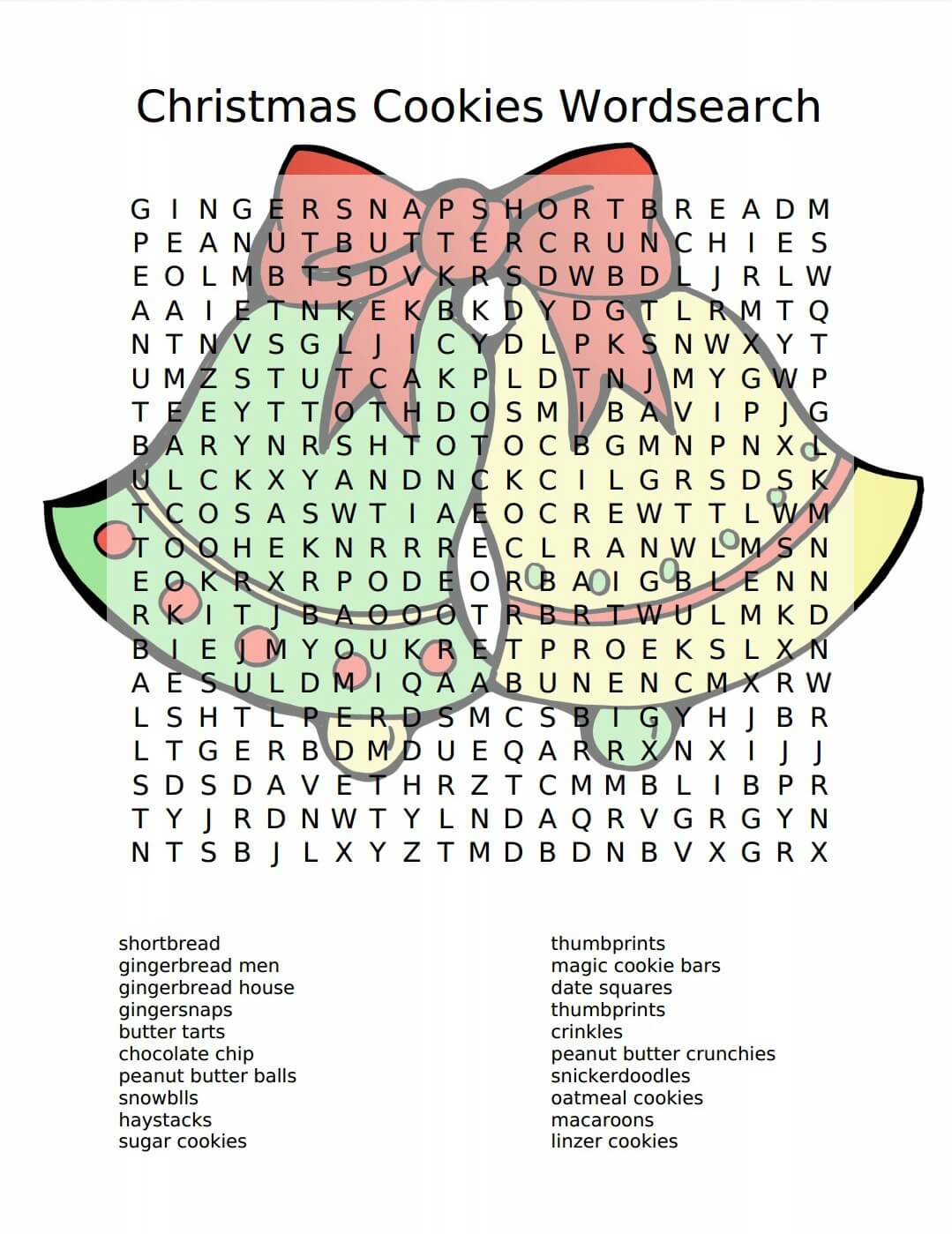 Christmas Printables: Cookies Wordsearch & Coloring Sheet - Merry About ...