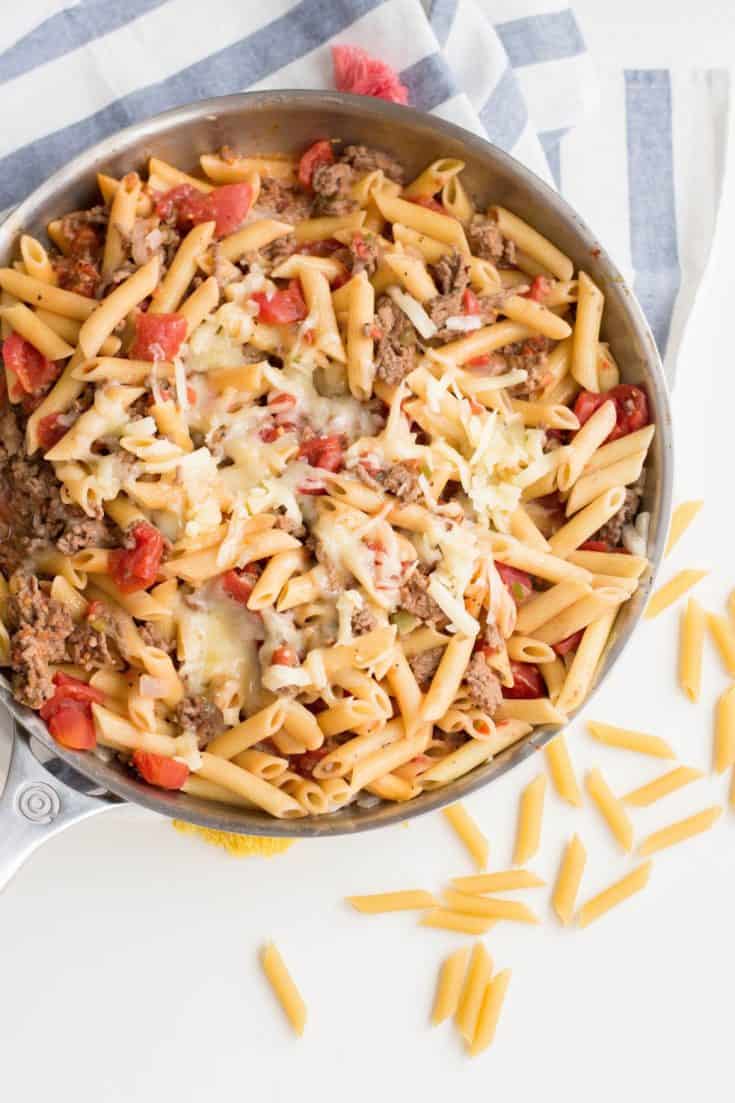 Easy Cheeseburger Pasta Skillet - Merry About Town